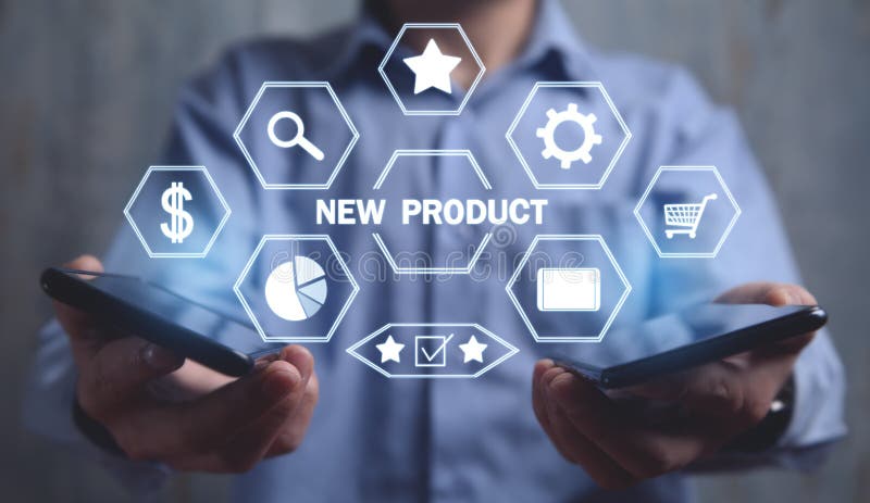 Man Holding Smartphones. New Product. Business. Development Stock Photo ...