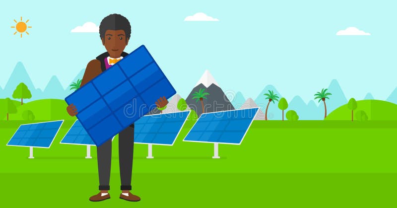 Cartoon Man Panel Solar Stock Illustrations – 864 Cartoon Man Panel ...