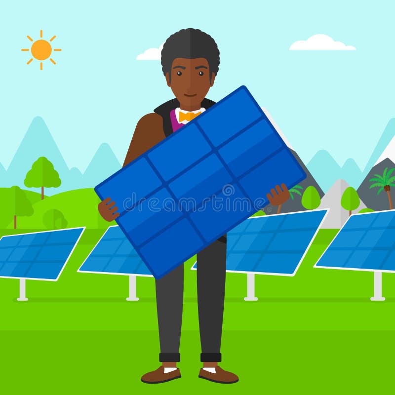 Cartoon Man Solar Panels Stock Illustrations – 300 Cartoon Man Solar ...
