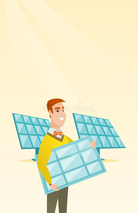 Cartoon Man Panel Solar Stock Illustrations – 864 Cartoon Man Panel ...