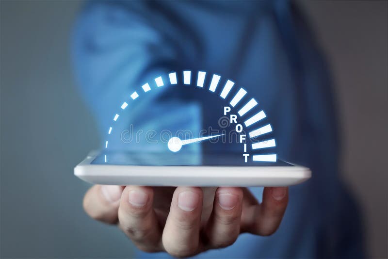 Man Holding Speedometer with KPI Word. Key Performance Indicator Stock ...