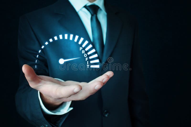 Man Holding Speedometer with KPI Word. Key Performance Indicator Stock ...