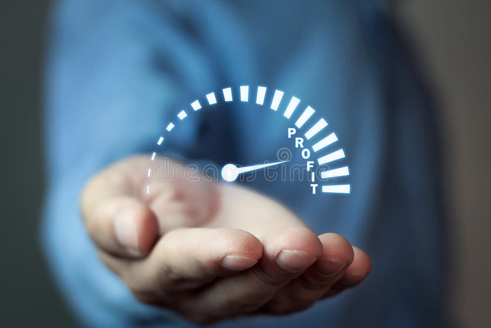 Man holding speedometer. stock image. Image of word - 112967417