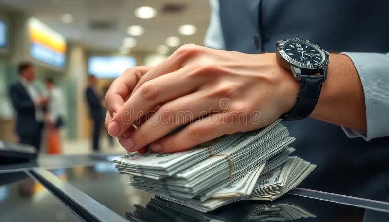 A Man is Holding a Stack of Money in His Hand Stock Image - Image of ...