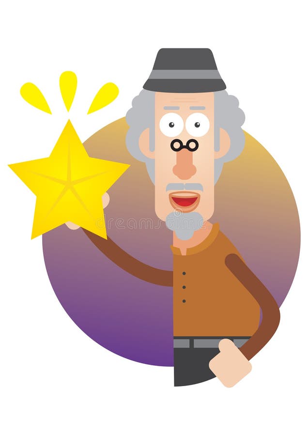 Man Holding a Star. Vector Illustration Decorative Design Stock Vector ...
