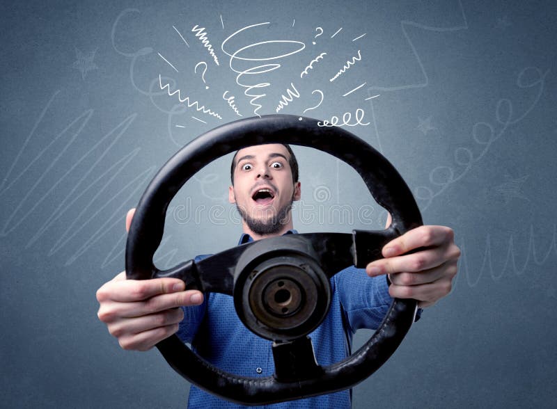 Man holding steering wheel stock image. Image of caucasian - 110595261