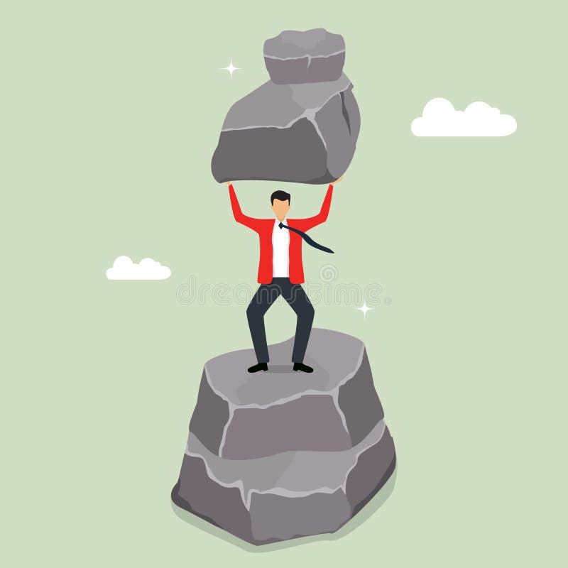 Overload Man with Stone Behind Back Symbolizing Burden Responsibility ...