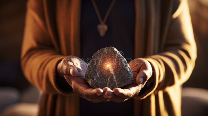 Holding stone stock image. Image of person, observe, stone - 94859727