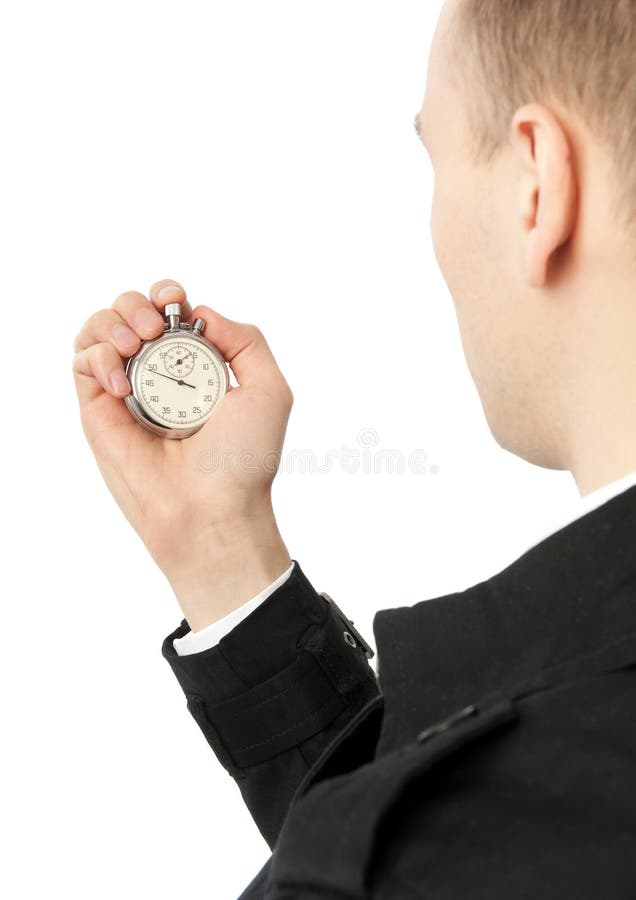 Man holding stopwatch stock image. Image of finishing - 19285025