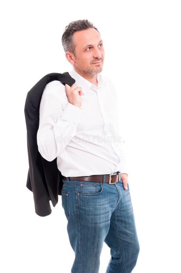 235 Business Man Holding His Jacket Over His Shoulder Stock Photos ...