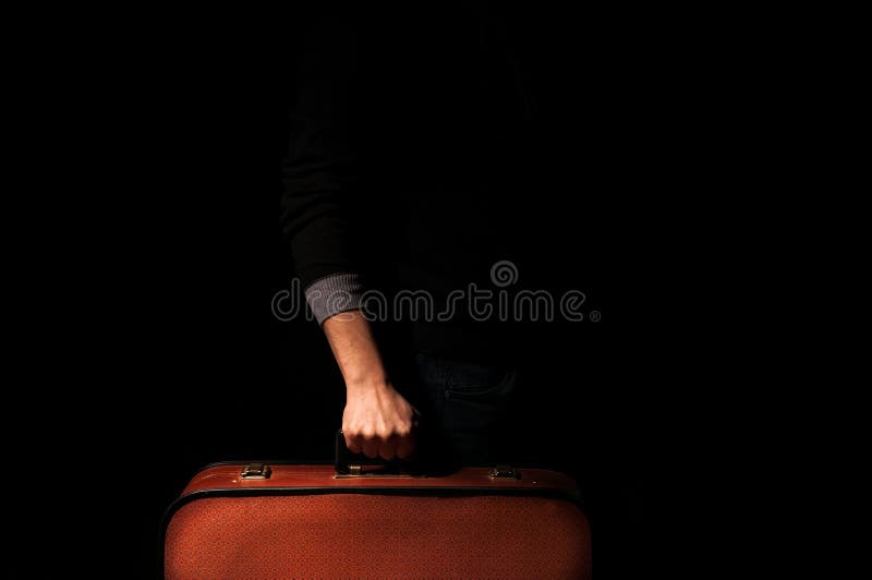 Man Holding a Suitcase for a Trip Stock Image - Image of leaving ...
