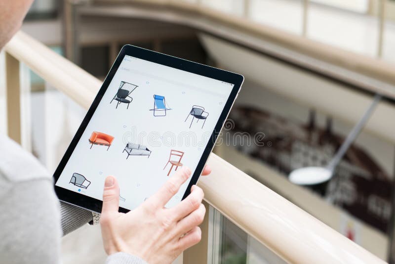 Augmented Reality App - Placing Furniture in AR Space Stock Photo ... Augmented Reality App - Placing Furniture in AR Space Stock Photo ...