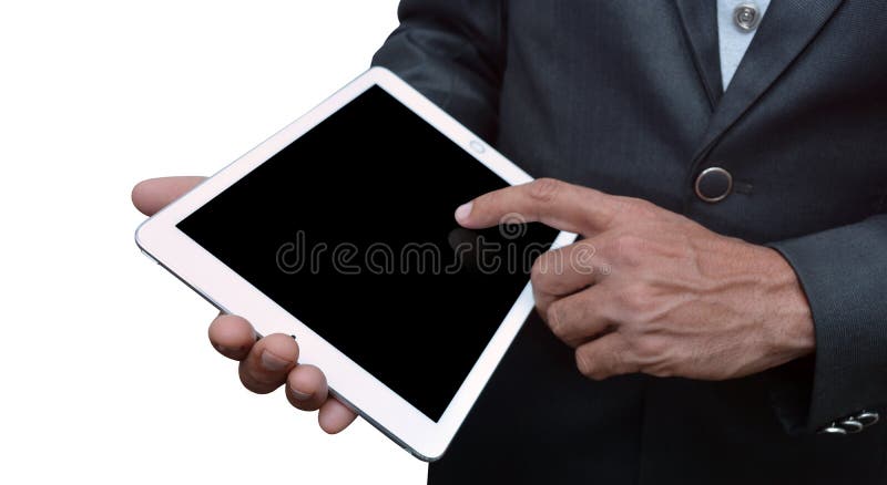 Man Holding a Tablet Computer Sideview. IPad Pro Was Created and ...