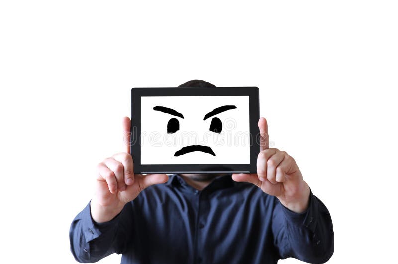 Angry Smile of Pills and Thermometer on White Background Stock Photo ...