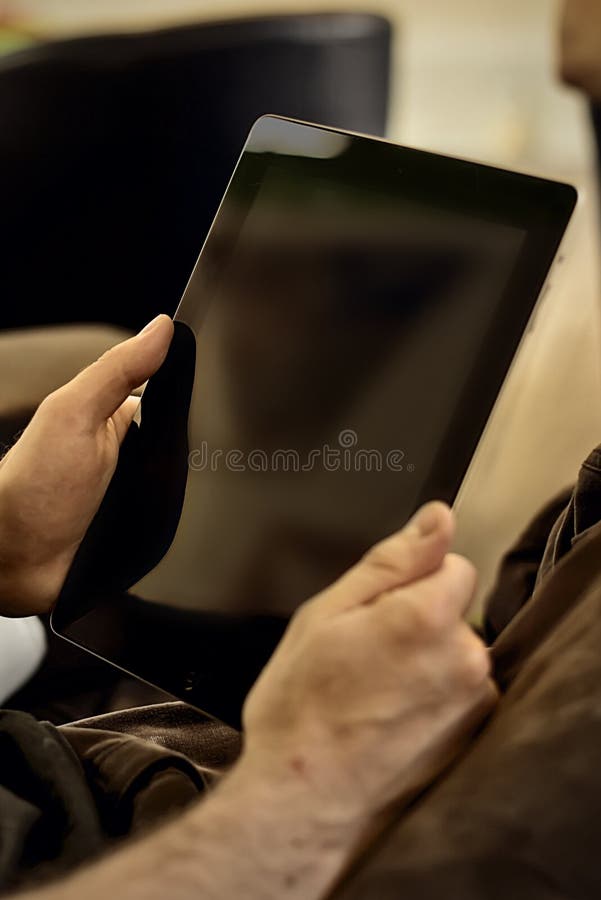 Man holding tablet stock photo. Image of concept, device - 44696744
