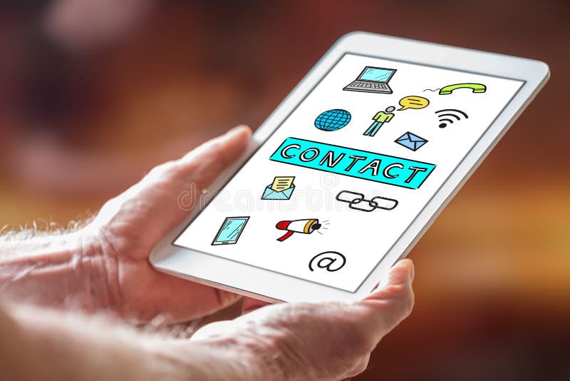 Contact Concept on a Tablet Stock Image - Image of email, tablet: 154773695