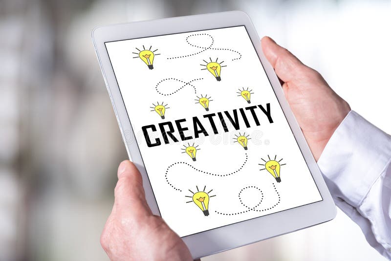 Creativity Concept on a Tablet Stock Illustration - Illustration of ...