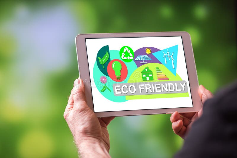 Eco Friendly Concept on a Tablet Stock Image - Image of symbol, style ...