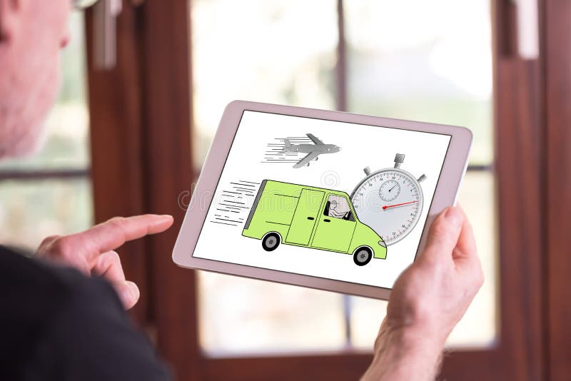 Express Delivery Concept on a Tablet Stock Photo - Image of freight ...