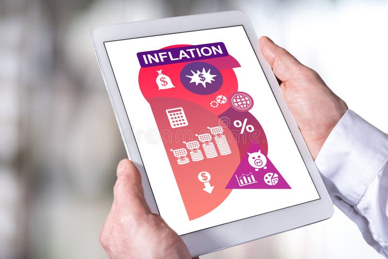 Inflation Concept on a Tablet Stock Photo - Image of goods, purchasing ...