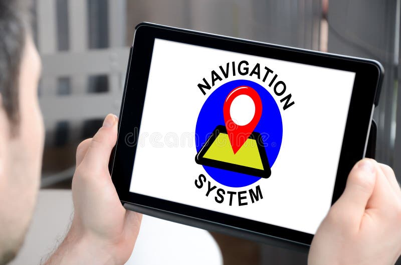 Navigation System Concept on a Tablet Stock Photo - Image of ...