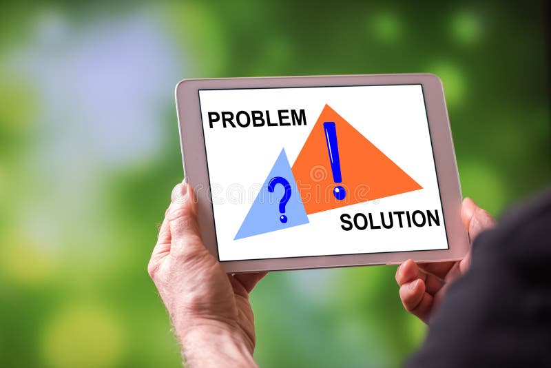 Problem and Solution Concept on a Tablet Stock Photo - Image of symbol ...
