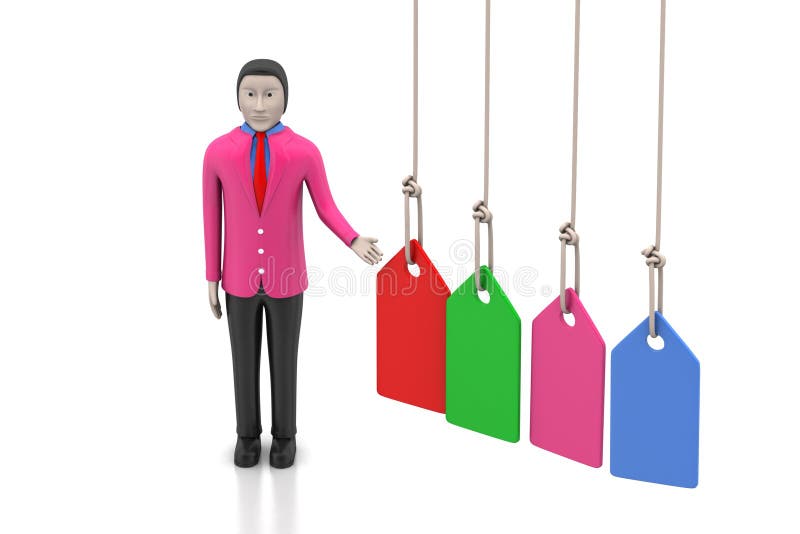 Man Holding Tag stock illustration. Illustration of isolated - 51534807