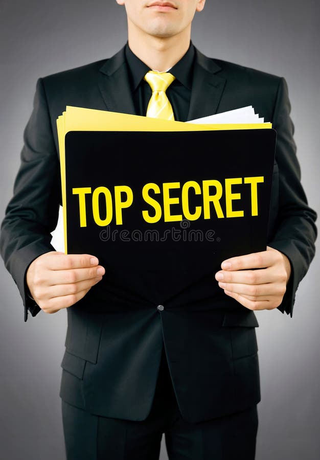 Man Holding Top Secret Folder Stock Illustration - Illustration of ...