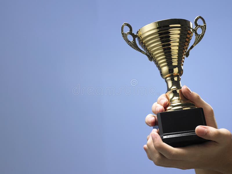 Man holding trophy stock photo. Image of leadership, award - 48625278