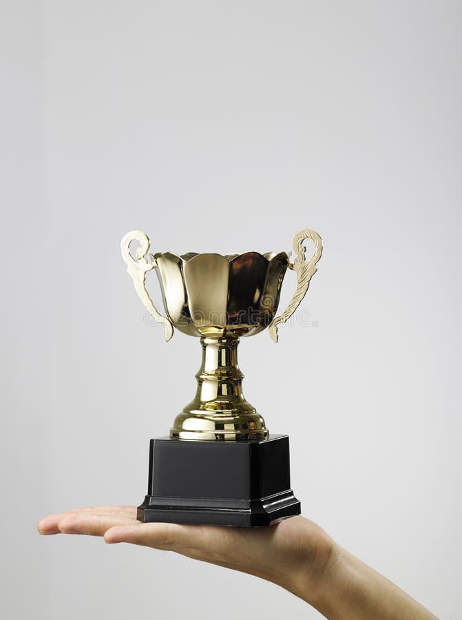 Man holding trophy stock photo. Image of leadership, award - 48625278