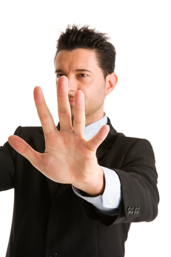 Young Man Indicating Stop Stock Photos - Free & Royalty-Free Stock ...