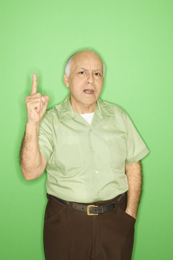 Man holding up one finger. stock photo. Image of male - 2044906