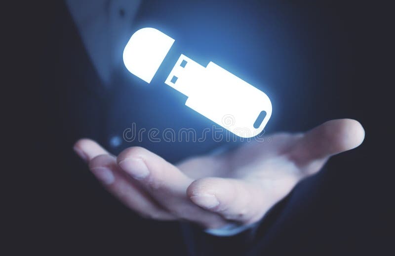 Man Holding Usb Flash Drive Imagen de archivo - Imagen de fondo ...