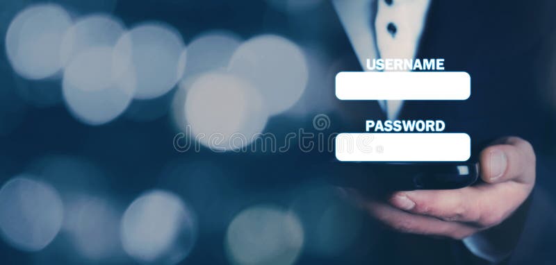 Man Holding Username and Password Panels. Stock Image - Image of modern ...