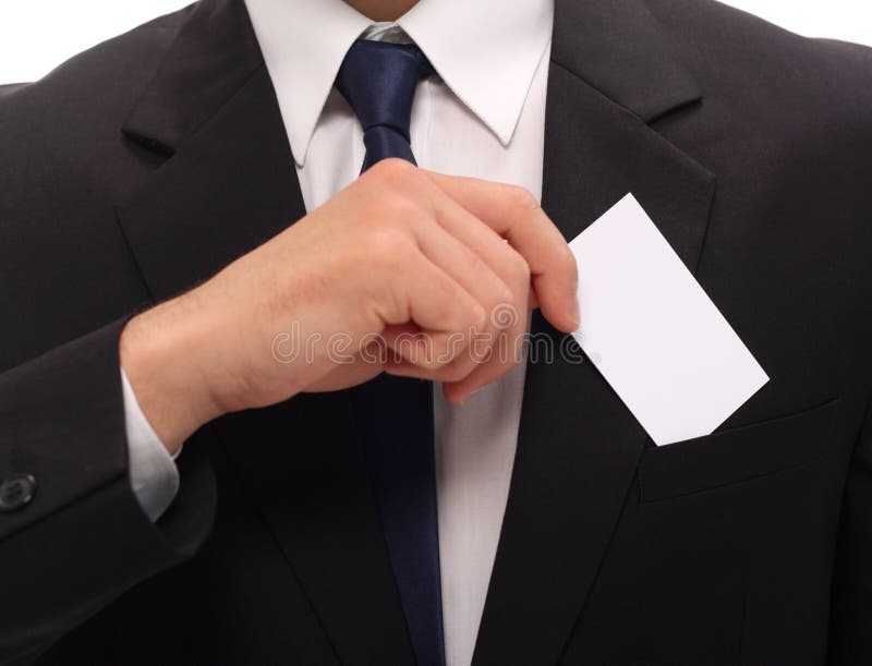 Man holding visiting card stock photo. Image of meeting - 24999570