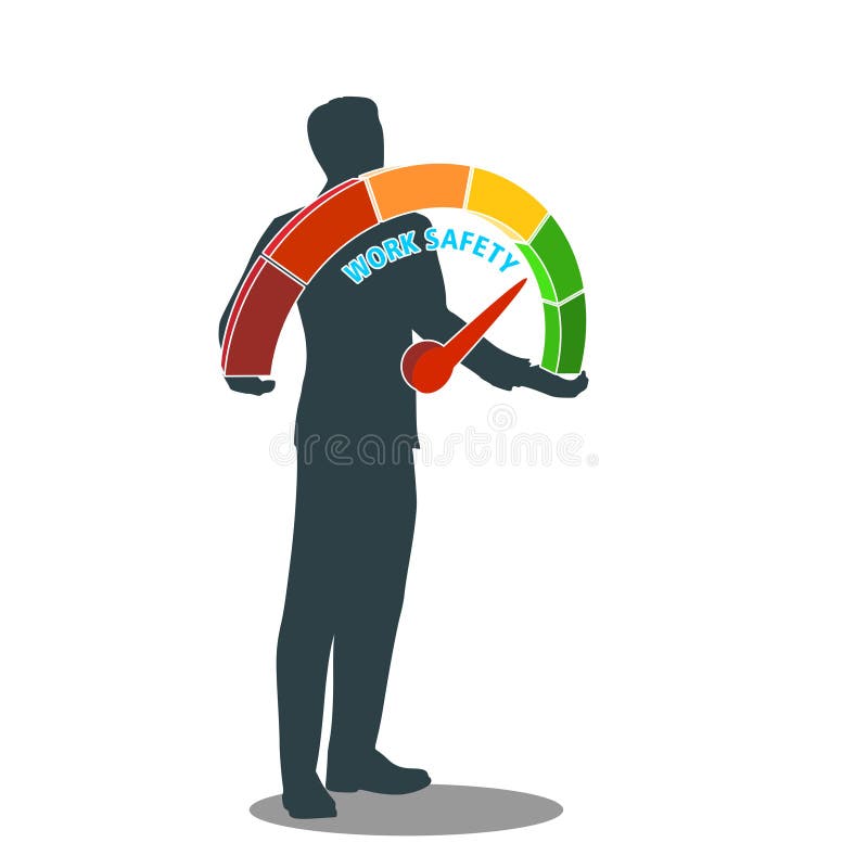 Man Holding Work Safety Level Measuring Scale Stock Vector ...