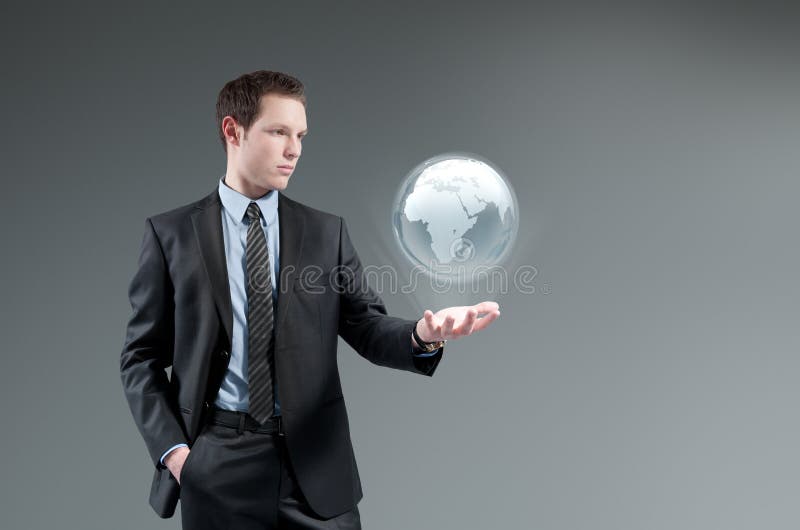 Future Technology. Girl Press Button Touchscreen Interface. Stock Photo ... Future Technology. Girl Press Button Touchscreen Interface. Stock Photo ...