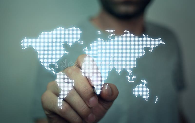 Man holding world map. stock photo. Image of corporate - 112546516