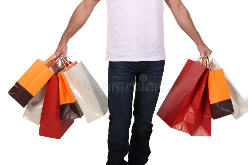 Man holdingshopping bags stock image. Image of fancy - 29385369