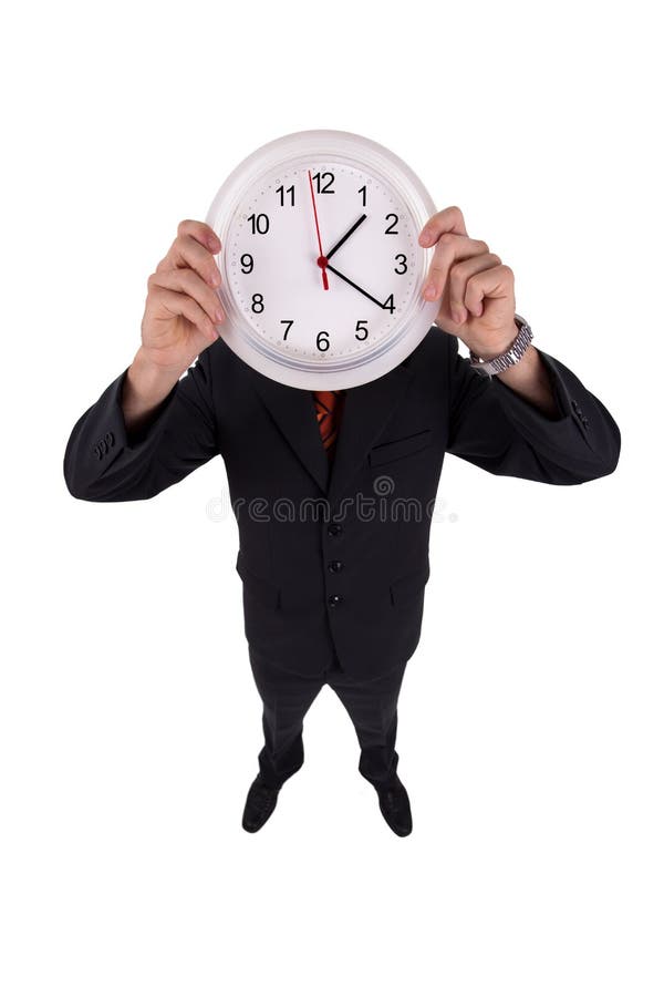 Business Man with Clock stock photo. Image of late, face - 26483058