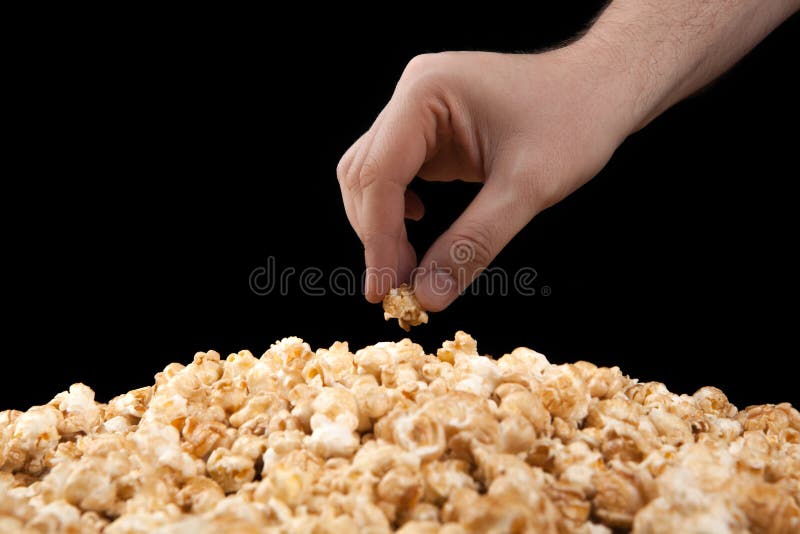 Man Holds Handful Popcorn His Hand Stock Photos - Free & Royalty-Free ...