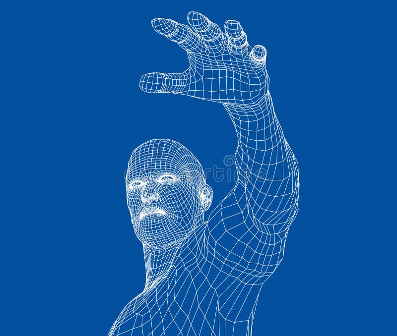 Man Holds His Hand in Front of Him. Vector Stock Vector - Illustration ...