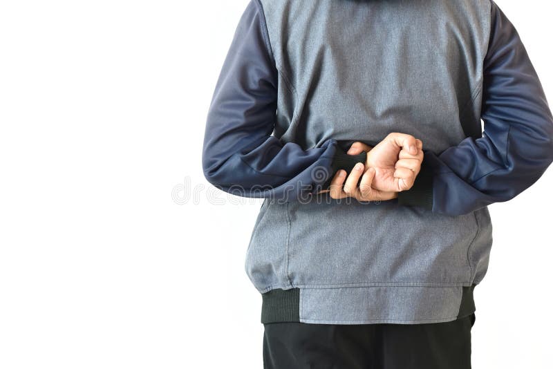 Man Holds His Hands Behind His Back Stock Photo - Image of pain, injury ...