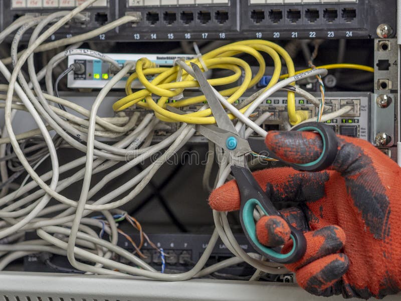 Fixing the Internet Connection Stock Image - Image of broadband ...