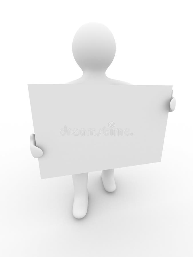 Man Holds the Poster in a Hand. Stock Illustration - Illustration of ...