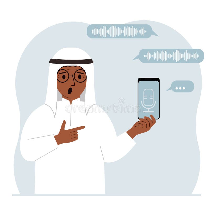 A Man Holds a Smartphone Using a Voice Assistant Application. Voice ...