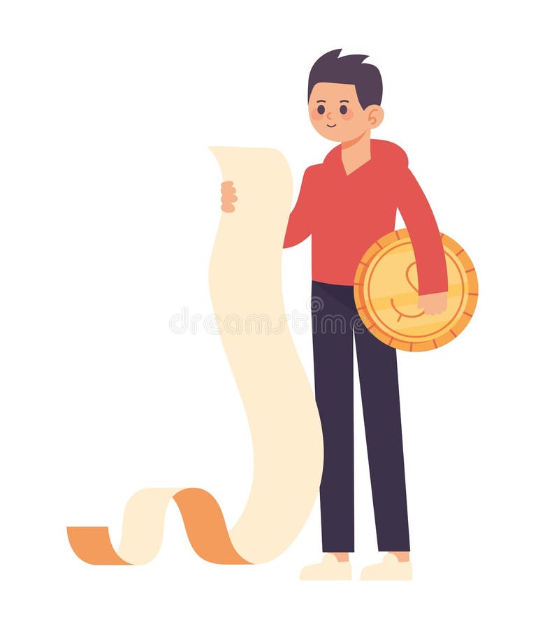 Man holds tax declaration stock vector. Illustration of vector - 267920810