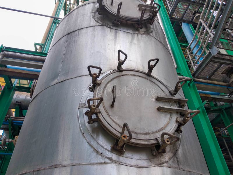 Man Hole of a Chemical Storage Tank Stock Photo - Image of assembly ...