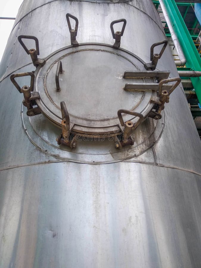 Man Hole of a Chemical Storage Tank Stock Photo - Image of fuel, color ...