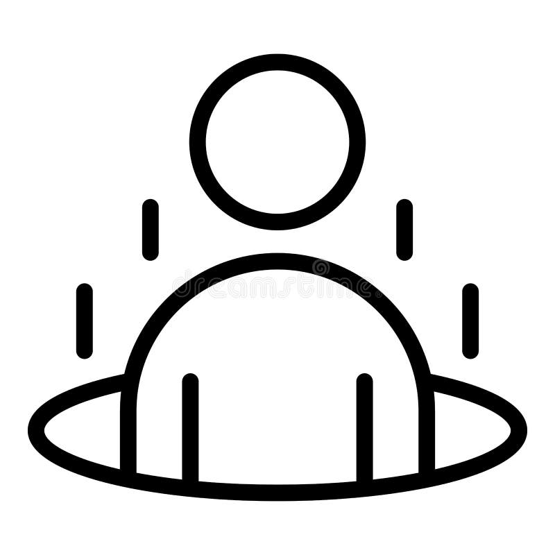 Human Hologram Projection Icon, Outline Style Stock Vector ...